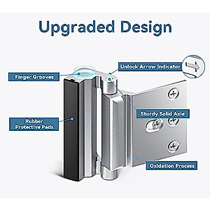 Lvyesea 3Pcs Door Reinforcement Lock, Door Locks for Kids Safety, Door Safety Locks from Inside, Withstand 800lbs Force - Enhance Home Security, Door Lock Security, Aluminum Construction (Silver)