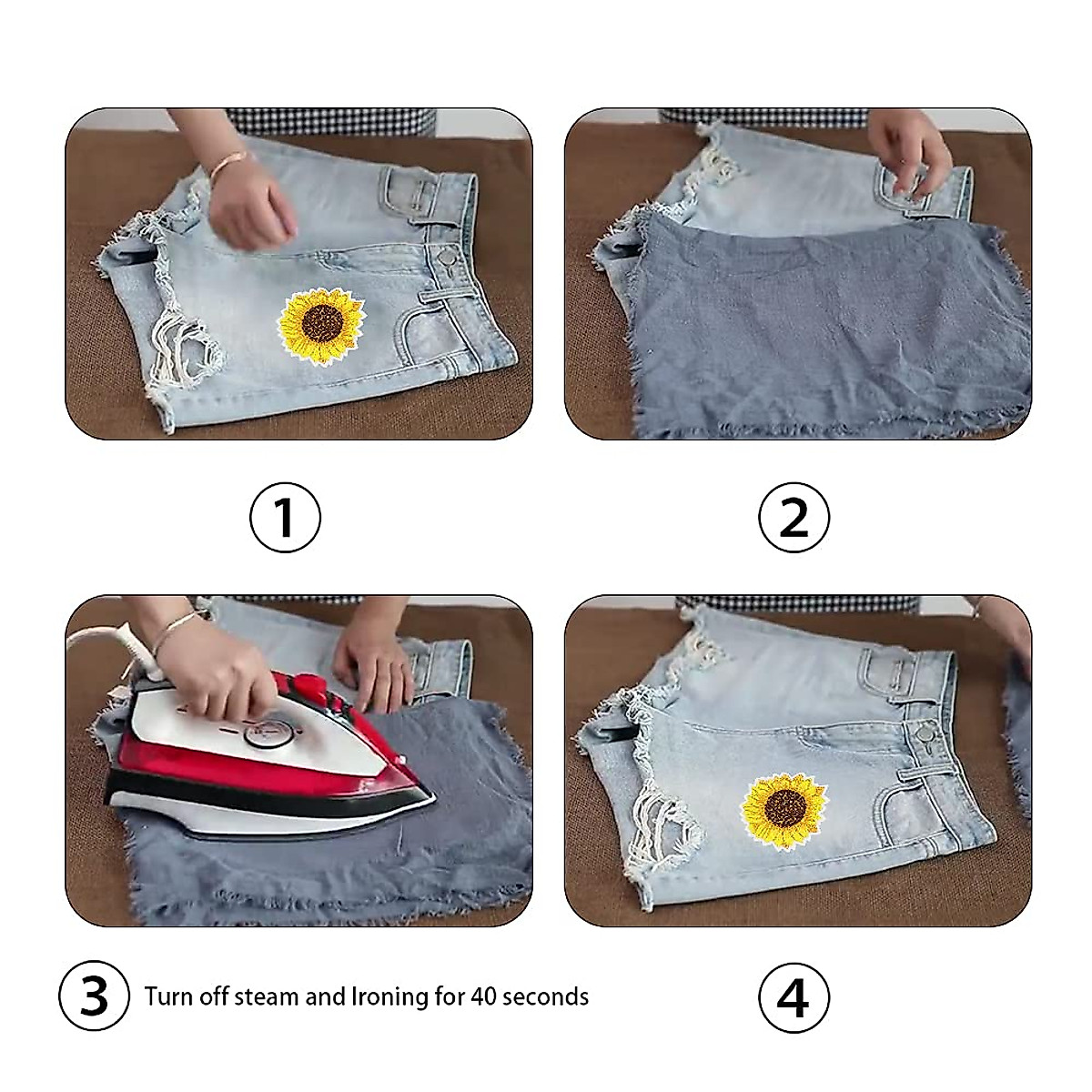 Embroidered Flowers Bee Iron on Patches 36pcs Cute Bumble Sunflower Daisy Patch for Clothing Sew on Embroidered Applique Decoration Sewing Patches for Bags Jackets Jeans Clothes DIY Patches