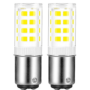 SSXBF BA15D LED Double Contact Bayonet Base 120 Volts 4W Bulb，Daylight 6000K,40W Halogen Replacement Bulb，Sewing Machine Bulbs Pack of 2……