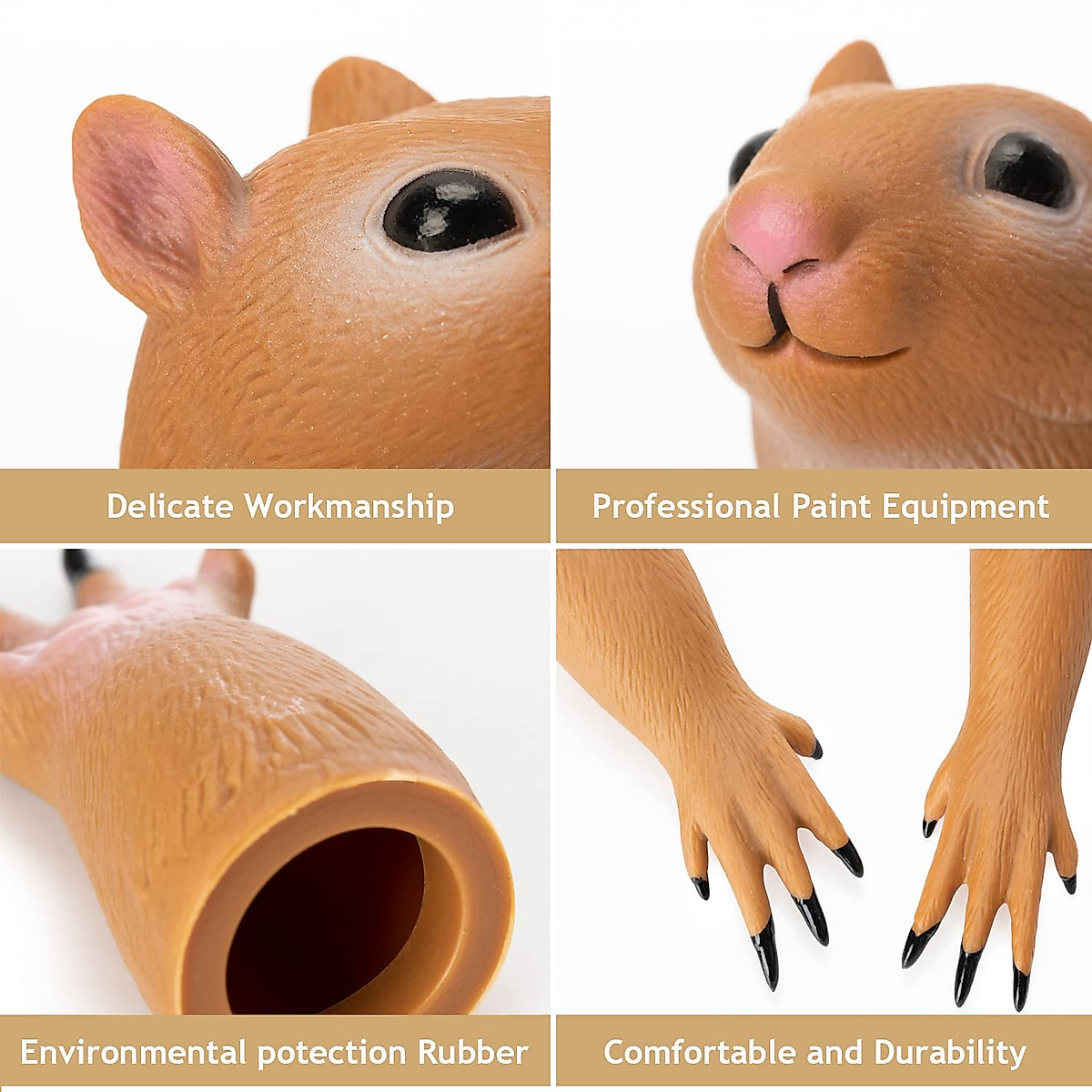 RONIAVL Animal Squirrel Finger Puppet Funny Toys, Puppet Show Theater Props, Sridiculous Weird Gag Gift Soft Odourless