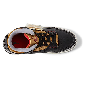 Jordan Air 3 Retro Black/Fire Red/Metallic Gold/Cement Grey 6.5 Medium