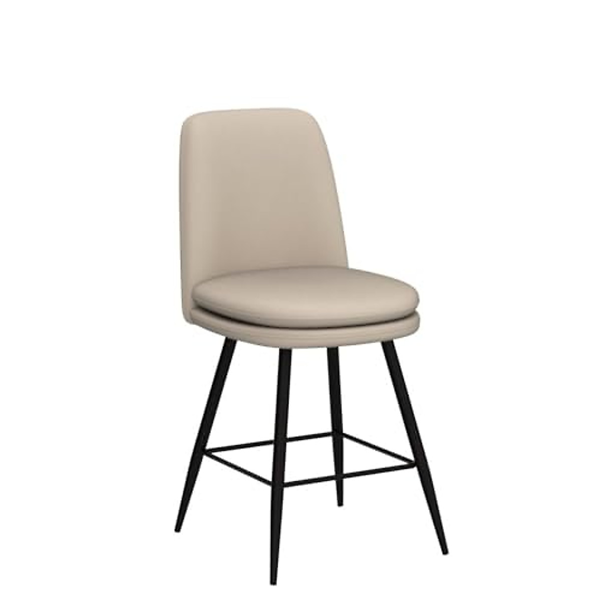 DRAGON GATE 26'' Counter Height Bar Stools Set of 2, Modern Upholstered Counter Stools with Seat Cushion & Metal Legs for Dining Room Kitchen Counter Island, Home Bar (Beige)