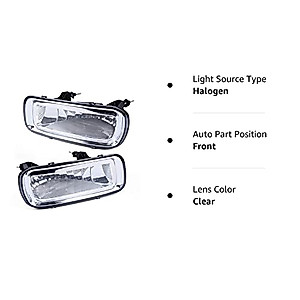 Brake Lights 1Pair Front Bumper Driving Fog Lights W/Bulbs Replacement For Ford F150 2004-2005 /Compatible For Lincoln Mark Lt 2006 Clear Lens RH & LH