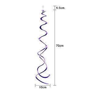 Lowki Hanging Spiral Swirl Decorations, Ceiling Decoration for Birthday, Graduation, Holiday Celebration Supplies Supper Longer 74cm/Pcs with Hook &Hem Decorative Hole -12 Pcs (Purple)