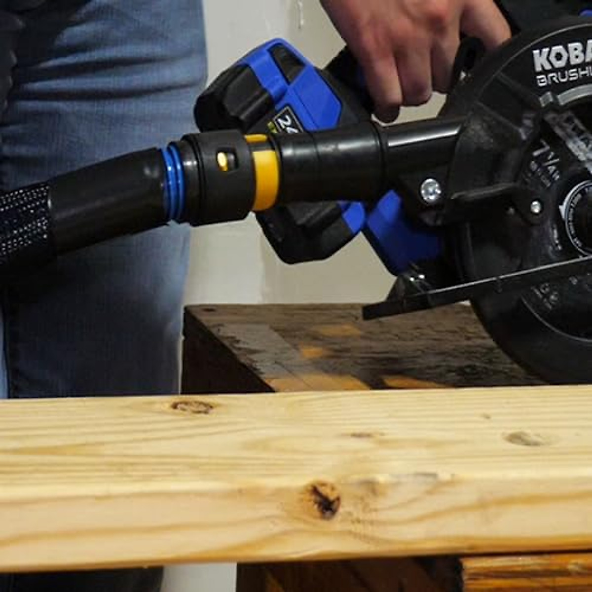 Cen-Tec Systems 95545 Antistatic Vacuum Shop Vacs with Expanded Multi-Brand Power Tool Adapter Set, 10 Ft. Hose with Protective Sleeve, Blue