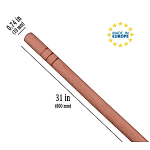 Rolling Pins for Baking Pizza and Dough, Hardwood Sturdy Handle Pasta Roller, Pizza Rolls Dough Roller, Kitchen Utensil Tools (31 in x 0.74 in)