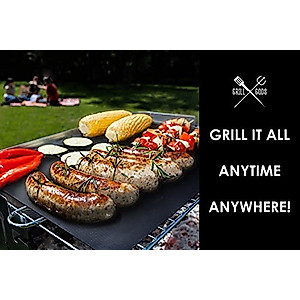 Grill Gods Grill Mat - Premium BBQ Grill Mats - Non Stick Non Slip Cooking Mats (Set of 2) - Easy to Clean and Reusable Grilling Accessories - 15.75 x 13 Inches