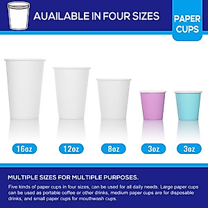 AOZITA [460 Pack] 12 oz White Paper Cups, Disposable Paper Coffee Cups, Heavyduty Drinking Cups for Hot and Cold Beverage.
