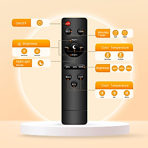 LED Desk Lamp/Clamp LED Lamp/Remote Control & Touch/Adjustable Flexible Gooseneck/Modern Stylish Multiple Setting Brightness and Color Bright Bulb/by Syrinx (Black)