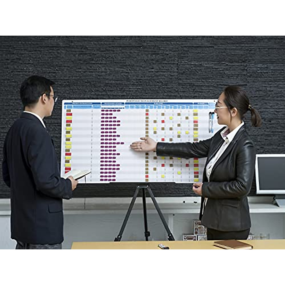 Program Management Board Set, Full Magnetic Project Management Board with 660 Pack Status Indicators and Accessories. Enables Full Control Over Project, Project Tracking Board and Presentation Board