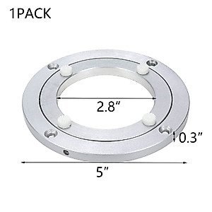 HEVSTIL 5 Inch Aluminum Alloy Turntable,Heavy Duty Spinning Turntable Round Dining Table Smooth Swivel Plate Hardware Lazy Susan Bearings