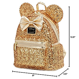 Loungefly X LASR Exclusive Disney Yellow Gold Sequin Minnie Mini Backpack