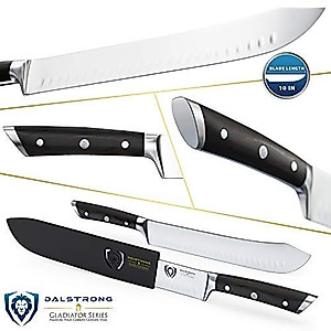 Dalstrong The Gladiator Series Elite Bull Nose Butcher Knife 10" Bundled with Premium Whetstone Kit - #1000/#600 Grit