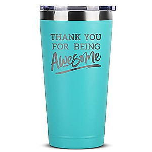 Thank You Gifts for Women - Thank You For Being Awesome 16 oz Mint Tumbler - Inspirational Appreciation Gifts for Female Coworker Employee Friend Teacher Hostess - Encouragement Gifts Ideas for Her