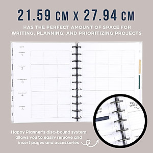Happy Planner Disc-Bound School Planner and Calendar, 12-Month Daily, Weekly, and Monthly July 2023–June 2024 Planner, Vertical Layout, Mail Call Theme, Big Size, 8 1/2 Inches by 11 Inches