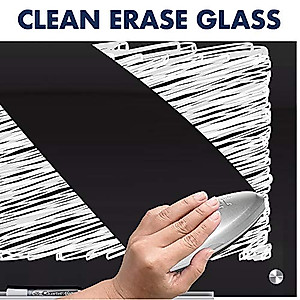 Quartet Glass Whiteboard, Magnetic Dry Erase White Board, 3' x 2', Black Surface, Infinity (G3624B)