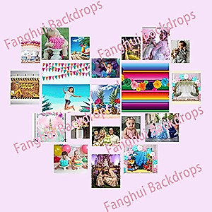 Fanghui 7x5ft Mexico Fiesta Theme Photography Backdrops Great as Mexican Dress-up Photo Booth Background Baby Shower Birthday Party Decoration Supplies
