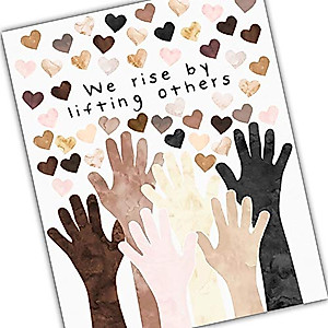 Diversity Art for Kids We Rise By Lifting Others Different Races Kids of Multiple Ethnicities Promote Unity Celebrate Diversity UNFRAMED Poster 5x7" 8x10" 11x14" 16x20" 24x36"