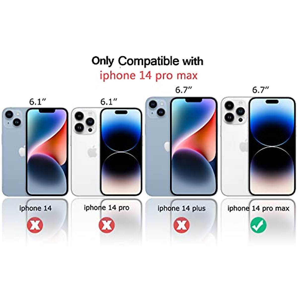 Guuboly Crystal Clear iPhone 14 Pro Max Case - 6.7" Ring Holder Kickstand, Slim, Shock Absorption Bumper