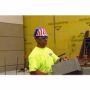 MSA 10052945 Freedom Series V-Gard Cap Style Safety Hard Hat with Fas-Track III Ratchet Suspension | Polyethylene Shell, Self Adjusting Crown Straps - Standard Size in Stars & Stripes