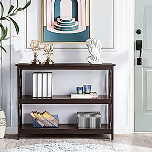 Yaheetech Television Stands & Entertainment Centers with 3 Tier Storage Shelf TV Stand for Living Room, Espresso