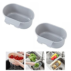 2 pcs Kitchen Sink Drain Basket for Double Bowl Kitchen Sinks, Colander and Pasta Strainer, Colanders & Food Strainers, Strainers and Colanders