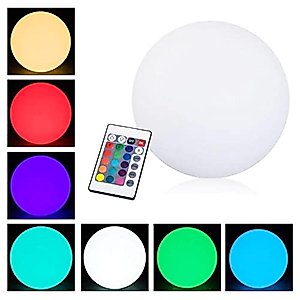 TDA Trading Solar Powered Floating Ball Pool Lights, 2-Piece 13 Inch Inflatable Waterproof Color Changing LED Glow Globe Night Lamp with Remote for Pool, Pond, Event, Party, Yard, Garden Decorations