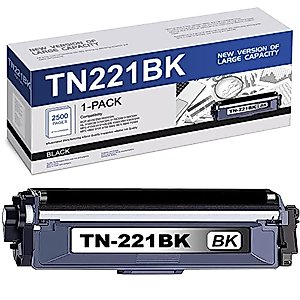 EDH Compatible TN221BK TN-221BK Toner Cartridge Replacement for Brother High Yield Compatible with DCP-9015CDW 9020CDN HL-3140CW 3170CDW 3180CDW MFC-9130CW 9140CDN 9330CDW Printer (1 Pack,Black)