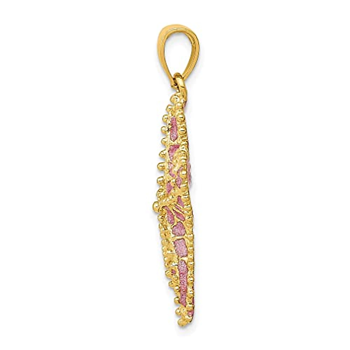 IceCarats 14K Yellow Gold Pink Starfish Necklace Charm Pendant 34mm x 23mm Only