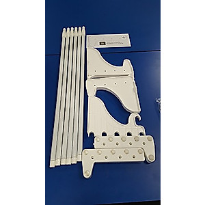 EZ Shelf-Expandable-Closet Shelf with Hanging Rod- 42.5” to 75” -White-Easy Install to Backwall(Floating)-Wire Closet Shelving Alternative-(EZS-SCRW72-1-2)