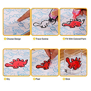 Koltose by Mash Sticky Suncatcher Art Craft Kit for Kids – Sun Catcher Window Art Craft Kit for Girls and Boys Ages 4 – 15, Over 100 Designs