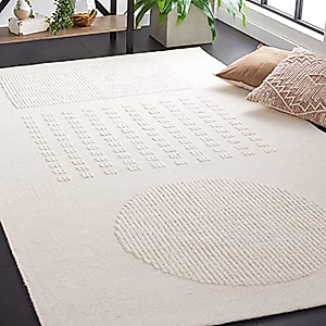 Safavieh Natura Collection 8' x 10' Ivory NAT222A Handmade Modern Contemporary Wool Area Rug