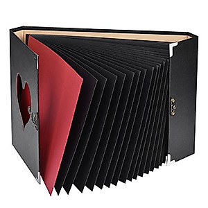 Scrapbook Firbon Handmade DIY Family Photo Albums Couples Memory Book Black Page Scrap Book for Anniversary, Christmas, Valentine's Day, Birthday (Black)