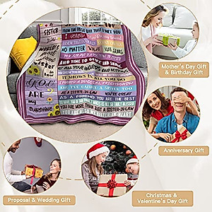 Sister in Law Gifts Blanket, Sister in Law Birthday Gifts for Women, Birthday Gifts for Sister in Law, Funny Gifts for Christmas, Engagement, Sister-in-Law Wedding Gift Throw Blankets 60"x 50"