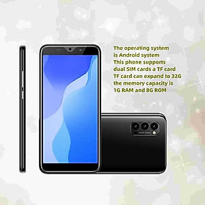 aderroo 1GB RAM 8GB ROM，X11 Android Smartphone, 5.72-inch IPS Full-Screen，Front and Rear Cameras，Only Supports Dual SIM Card Frequency Band of 3GWCDMA：850/2100MHZ，Unlocked Cell Phone（Black）