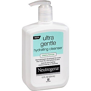 Neutrogena Ultra Gentle Hydrating Daily Facial Cleanser for Sensitive Skin, Oil-Free, Soap-Free, Hypoallergenic & Non-Comedogenic Creamy Face Wash,12 fl. oz (Pack of 6)