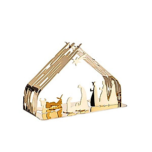 Alessi BM09 GD Bark Crib Christmas Crib in 18/10 Stainless Steel, Gold Plated.