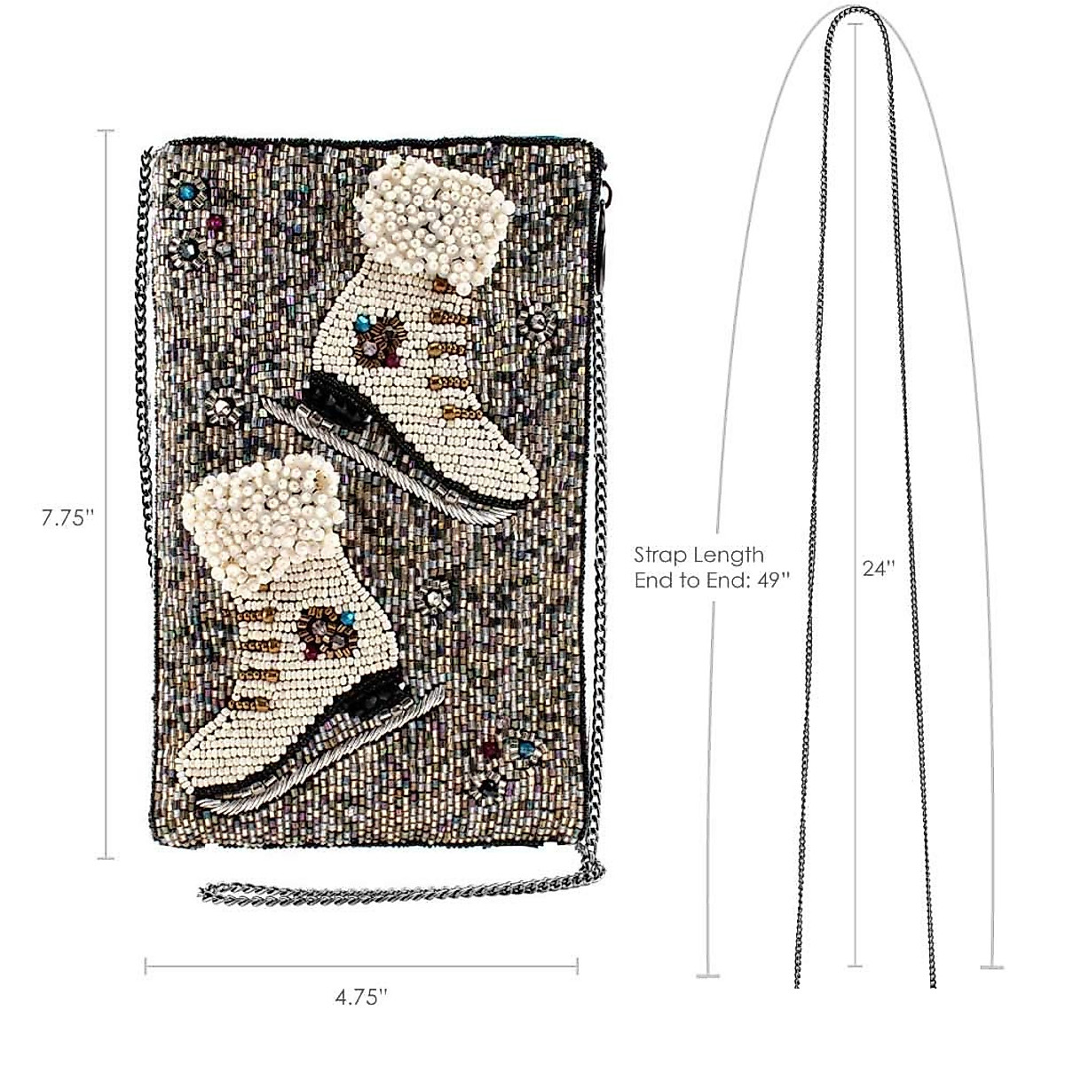 Mary Frances Cheap Skate Beaded Crossbody Phone Bag, Multi