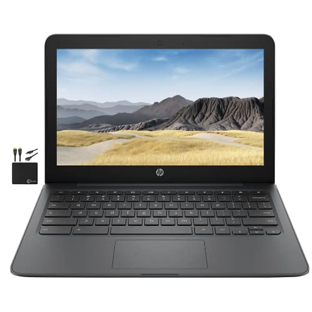 HP 2022 Newest Chromebook 11.6" HD Thin Light Laptop Computer for Business Student, Intel Celeron N3350 Up to 2.4 GHz, 4GB Memory, 32GB eMMC,Webcam, USB-C, WiFi, Bluetooth, Chrome OS+MarxsolCables