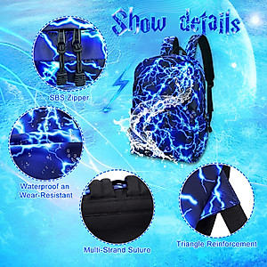 Starry Blue Laptop Bookbag for Men Waterproof Travel Bag Backpack for School Boys 16.5 inch