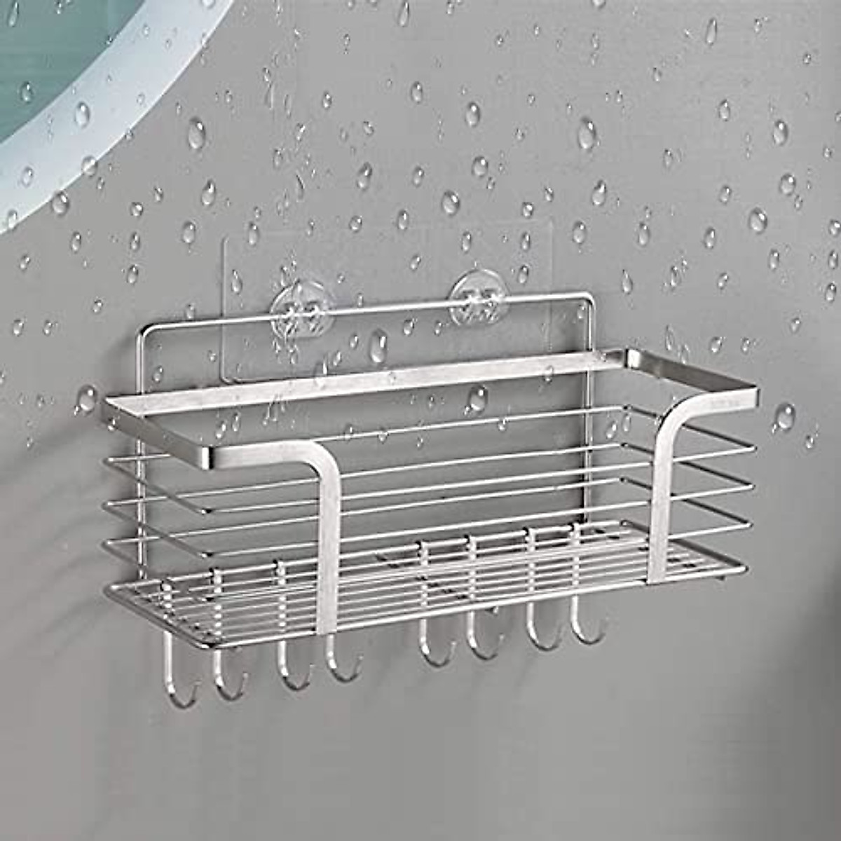 4PCS Shower Caddy Adhesive Sticker Replacement Hook for Corner Shower Caddy Bathroom Rack Shelf Soap Dish Basket Wall Hanging Hook with Strong Sticky, No Drilling Bath Kitchen Organizer Accessories