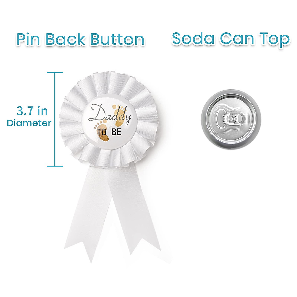 Baby Shower Maternity Sash Belly Belt, Mom to Be & Dad to Be Button Pin, Pregnancy Maternity Flower Sash Belt for Gender Reveal (Khaki)