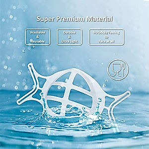 3D Mask Bracket - Mask Insert for Cloth Mask - Mouth Guard for More Breathing Space - Cool Inner Support Frame for Comfortable Wearing | Washable & Reusable 5 Pack