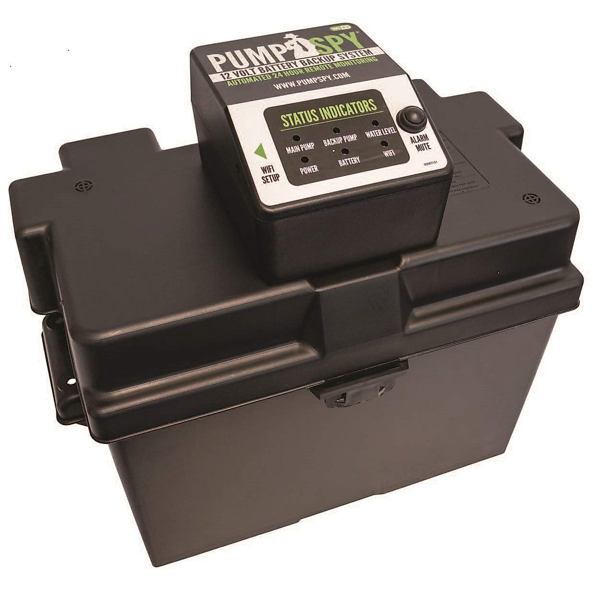PumpSpy PS2000C Pre-Assembled SmartPump Combination Wi-Fi Connected 1/2HP Primary Sump Pump and 12V Battery Backup Sump Pump with Internet Monitoring & Alerts, Water Alarms for Basements