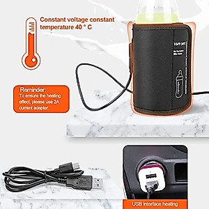 Kakalote 10V Car Baby Bottle Warmer,Portable Travel Milk Bottle Constant Temperature Feeding Bottle,USB Baby Bottle Warmer for Travel Camping(Size:4.9x3.1inch)