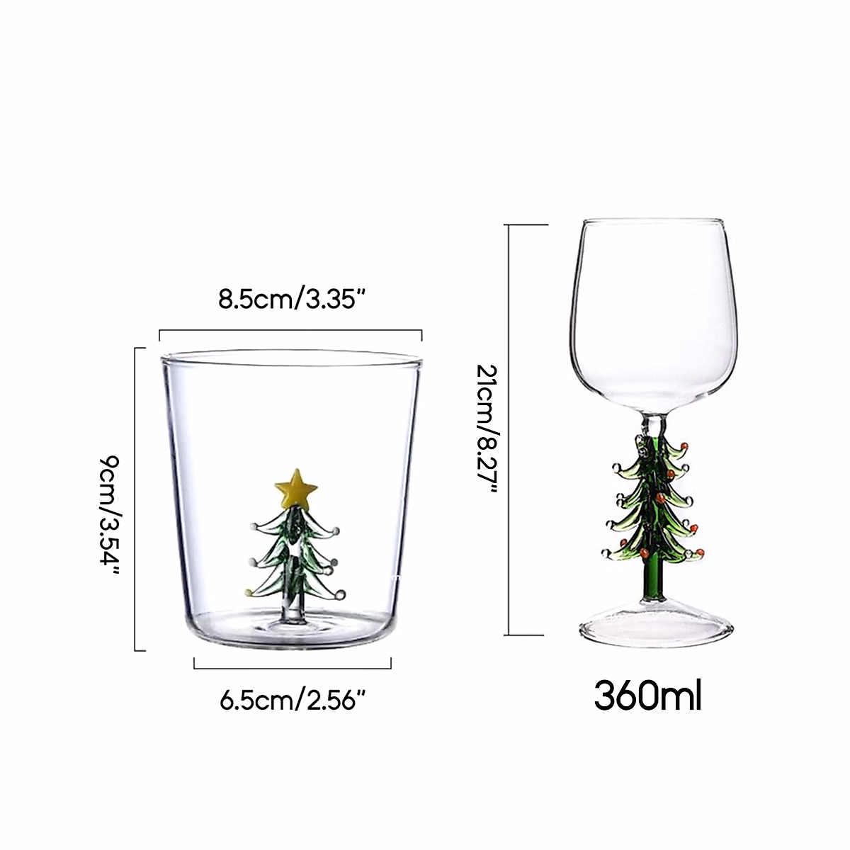 Christmas Tree Figure Inside Mug Personalised Christmas Tree Wine Glass Cup Drinking Cup For Christmas Party-Banquet