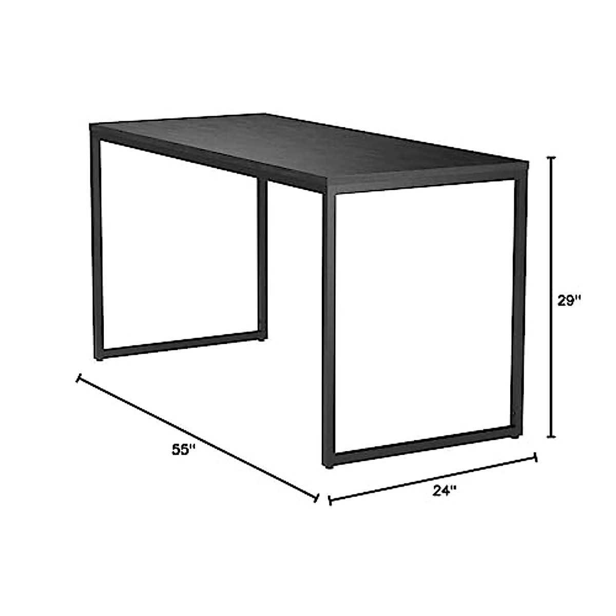ZINUS Jennifer 55 Inch Black Frame Desk / Computer Workstation / Office Desk / Easy Assembly, Deep Espresso