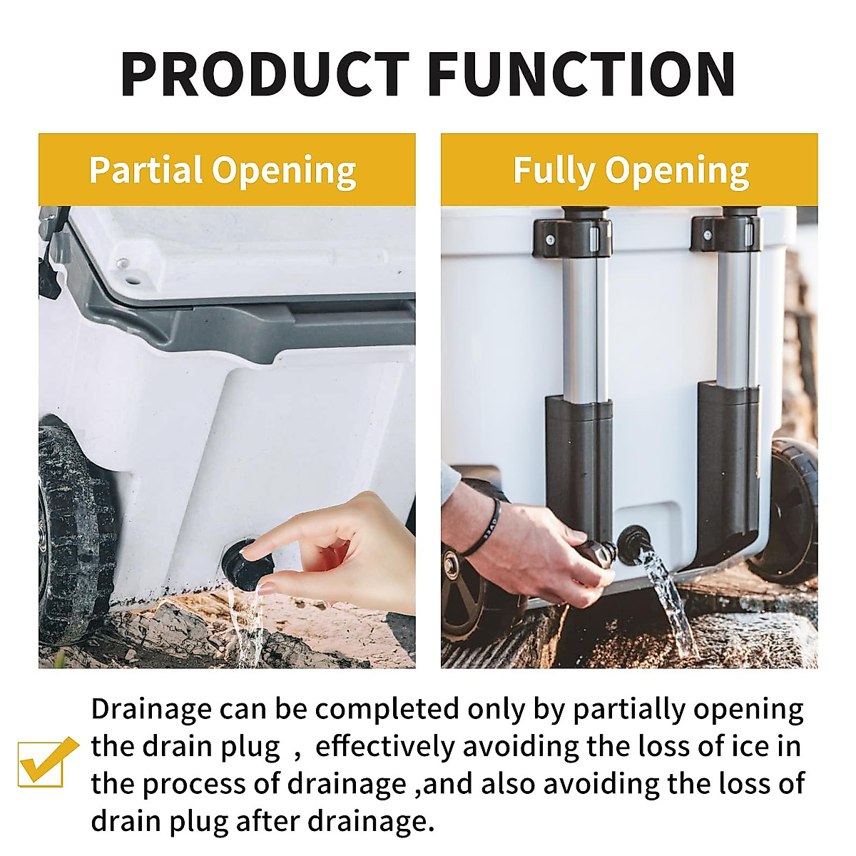 Cooler Plug for YETI, 2 Pack Cooler Drain Plug Compatible with YETI & RTIC Coolers Leak-Proof Plug Replacement for YETI Tundra Roadie Tank Coolers and RTIC Coolers