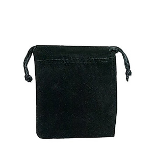 Velveteen Drawstring Pouch 2"x2-1/2" Black (10-Pcs)