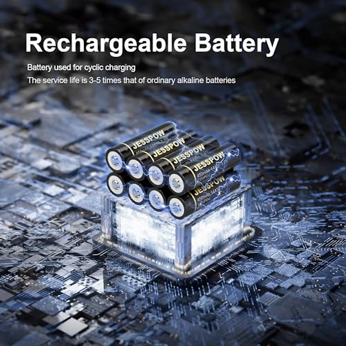 JESSPOW 14430 3.2 Volt Rechargeable Solar Battery, Rechargeable LiFePo4 Batteries [ 450mAh 3.2V 8Pack ] for Outdoor Garden Light, Solar Panel Light, Tooth Brush, Shaver, Flashlight (NOT AA Battery)